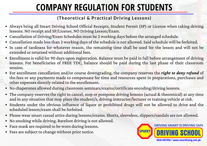 FREE TDC (THEORETICAL DRIVING COURSE) – Smart Driving PH